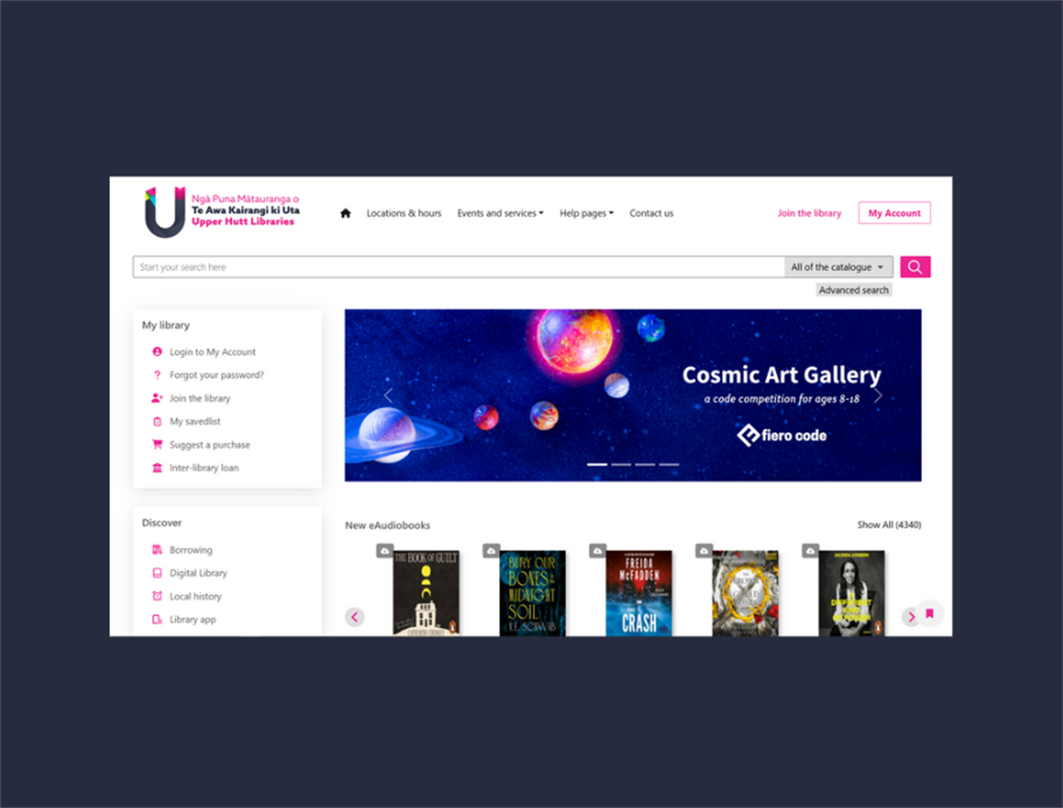 Welcome to our new catalogue Upper Hutt Libraries